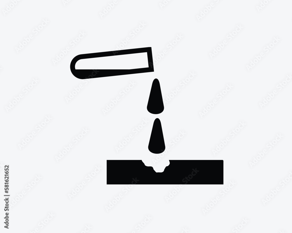 Corrosive Substance Icon Corrosion Chemical Hazard Danger Black White ...