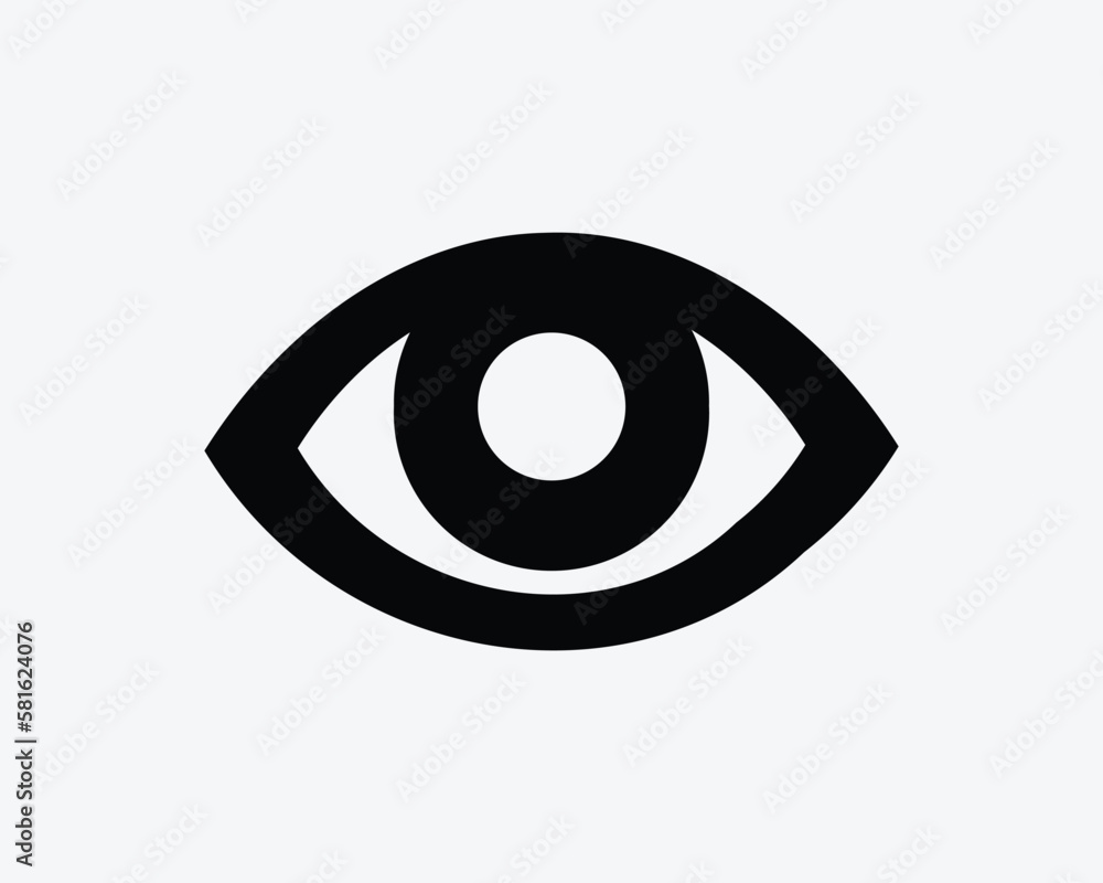 Eye Icon Sight See Seeing Eyesight Black White Silhouette Sign Symbol ...