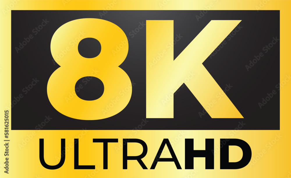 8K resolution gold icon for web and mobile. Ultra HD 8K icon Stock ...
