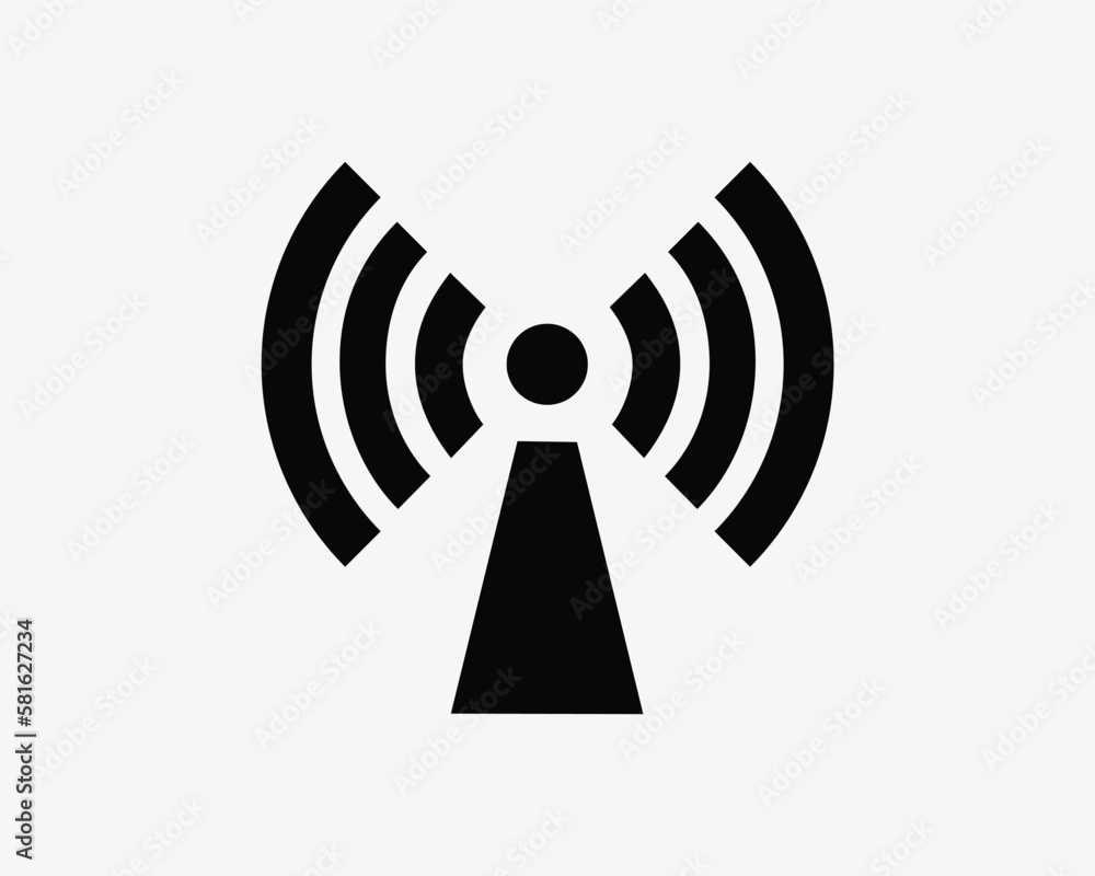 Non-Ionizing Radiation Symbol Icon Wireless WiFi Network Signal Wave ...