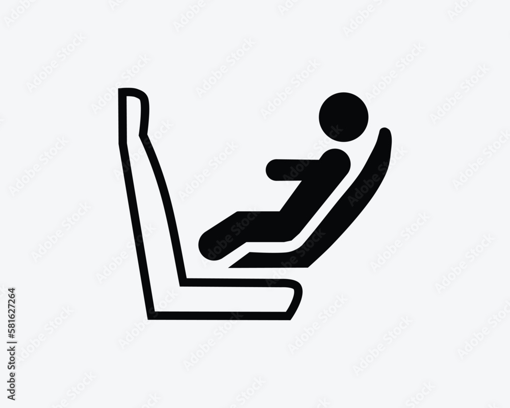 Rear Facing Child Seat Icon Children Car Vehicle Safety Chair Black ...