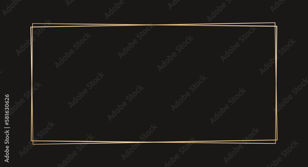 Simple rectangle geometric gold frame border. Vector modern design ...