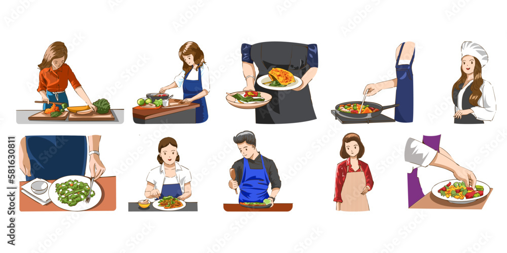 Cooking vector set collection graphic clipart design Stock Vector ...