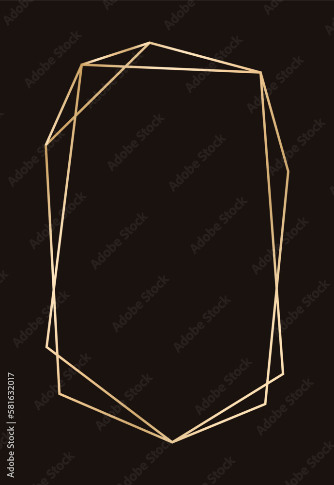 Simple vertical geometric gold frame border. Vector modern design ...