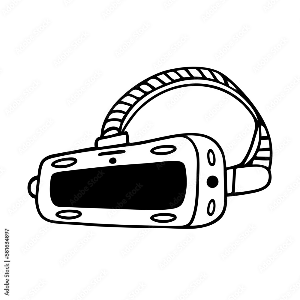 VR headset, virtual reality glasses. Vector icon isolated on white ...