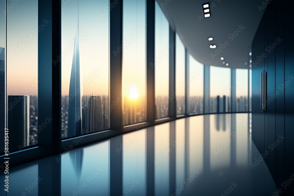 Zoom background of a modern sleek ultra detailed office Stock ...