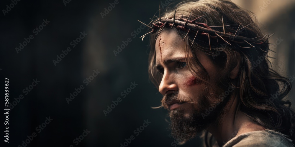 Jesus Christ, Savior of mankind. Banner. Generative AI Stock ...