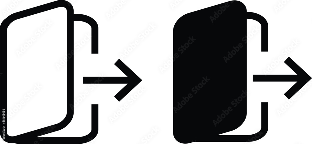 Vecteur Stock Logout icon sheet, simple trendy flat style line and ...