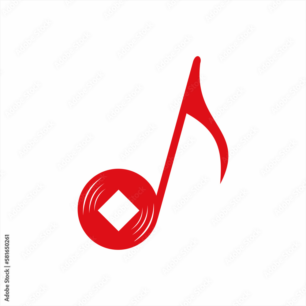 Music tone logo design with Diamond poker symbol in the middle. Music ...