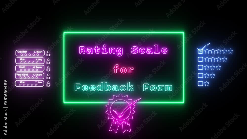 rating scale for feedback form Neon green-pink Fluorescent Text ...