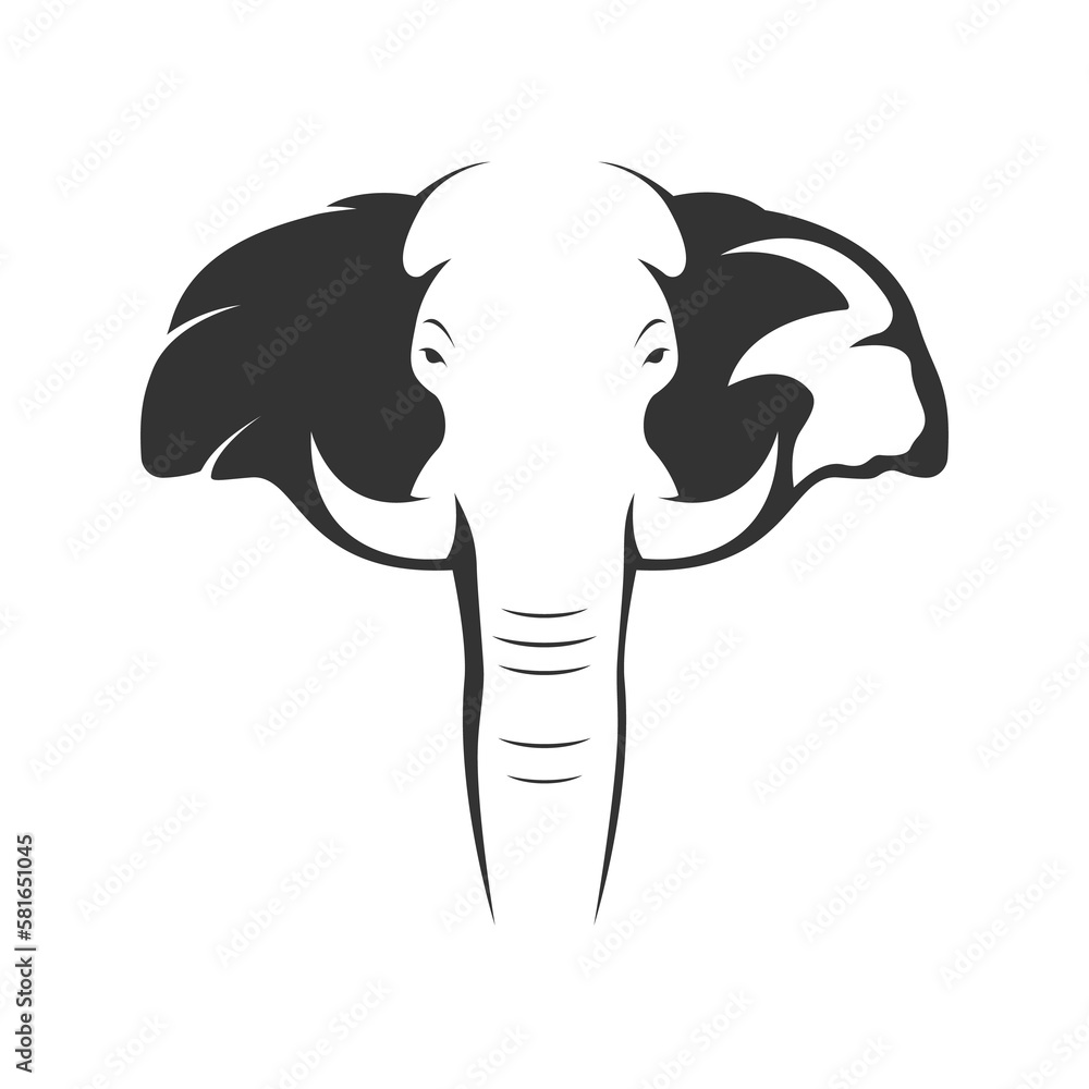 Elephant head design isolated on transparent background. Wild Animals ...