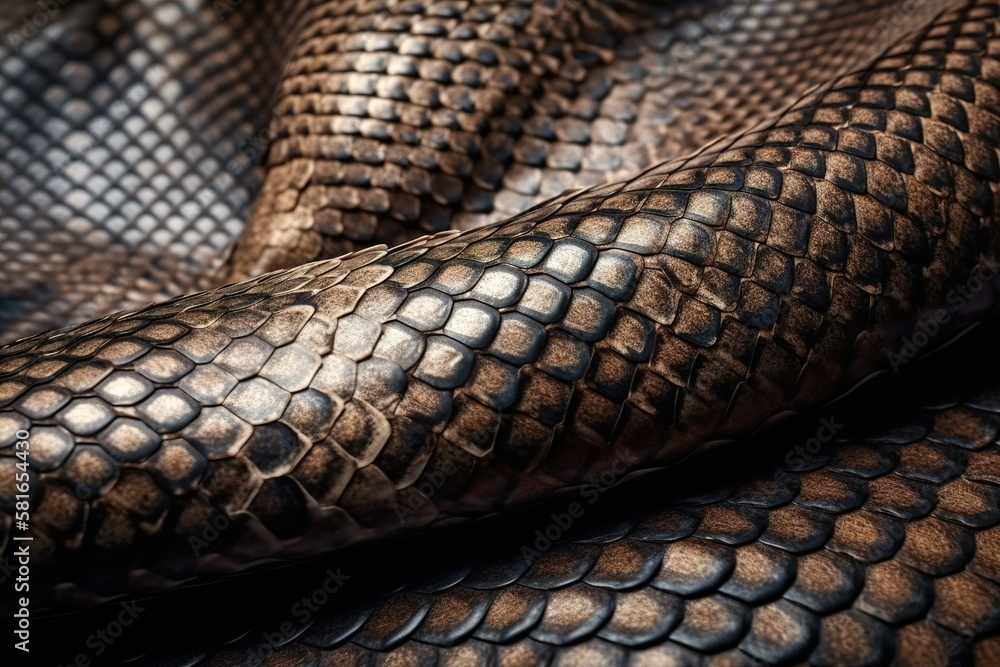 Snake skin leather texture background with Ai Generative technology ...