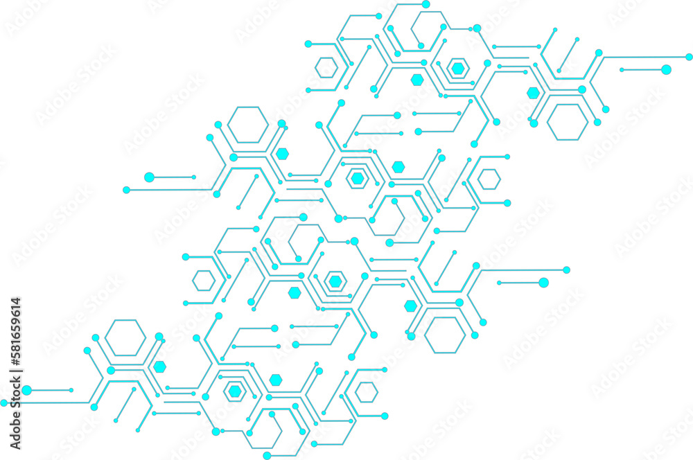 Abstract blue computer technology background with circuit board and ...