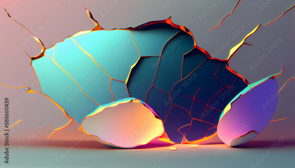 Cracks Broken Beauty in Japanese Ceramic Art, Soft color light ...