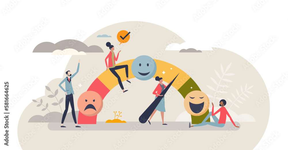 Employee engagement and satisfaction level measurement tiny person ...