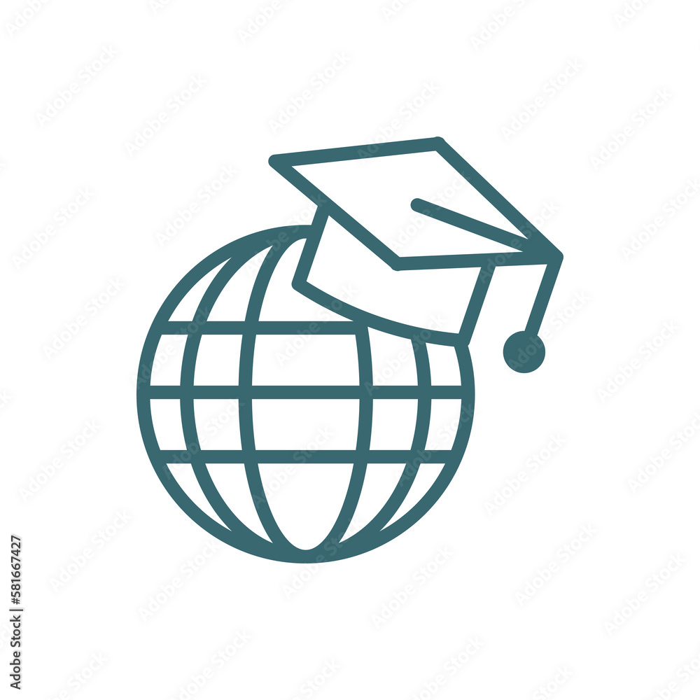 international icon. Filled international icon from distance learning ...