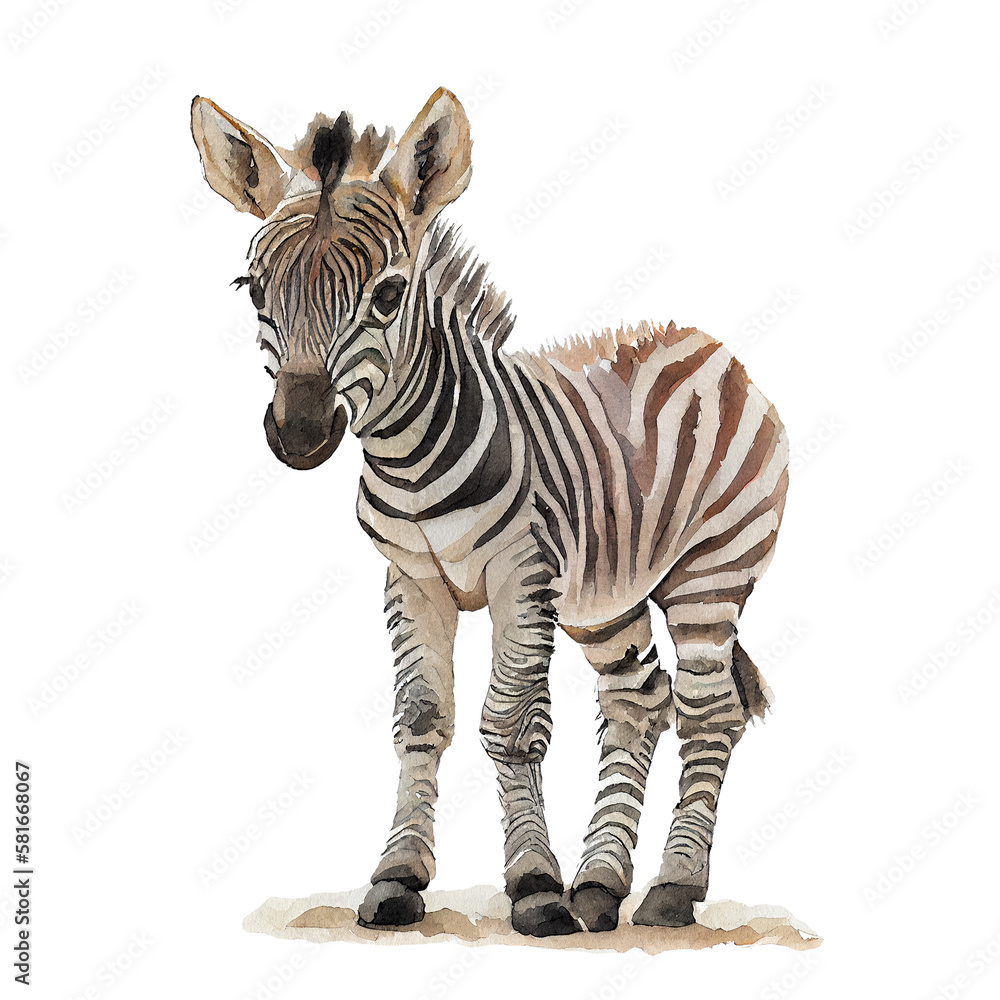 Zebra White Background