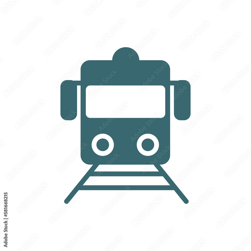 train front view icon. Filled train front view icon from transportation ...