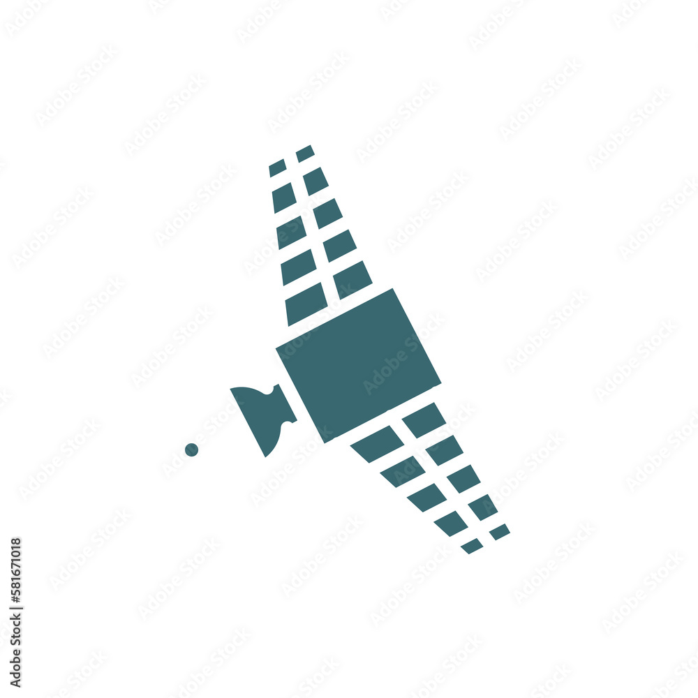 satellite in orbit icon. Filled satellite in orbit icon from technology ...