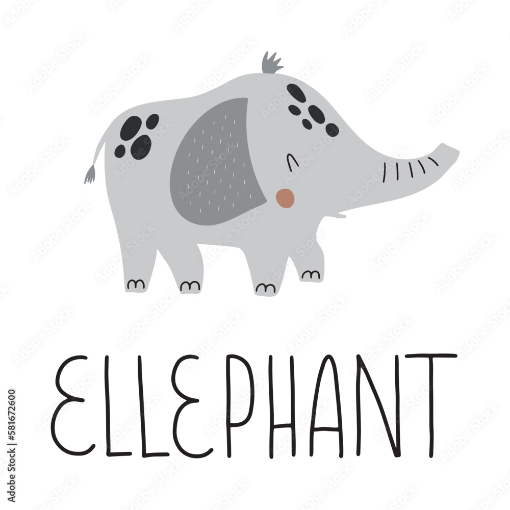 Animals alphabet flashcard for toddlers. Learning card introducing ...