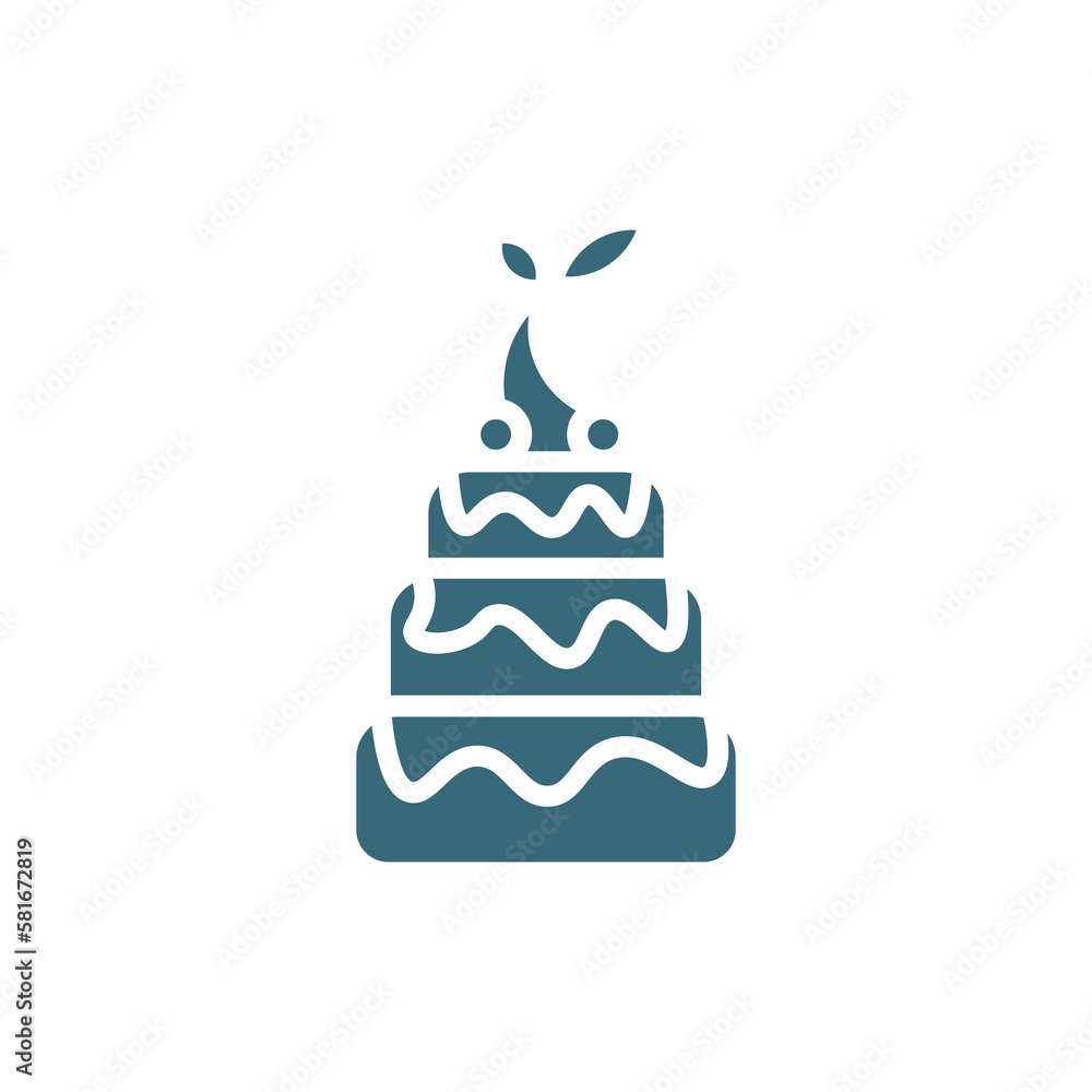 three levels cake icon. filled three levels cake icon from restaurant ...
