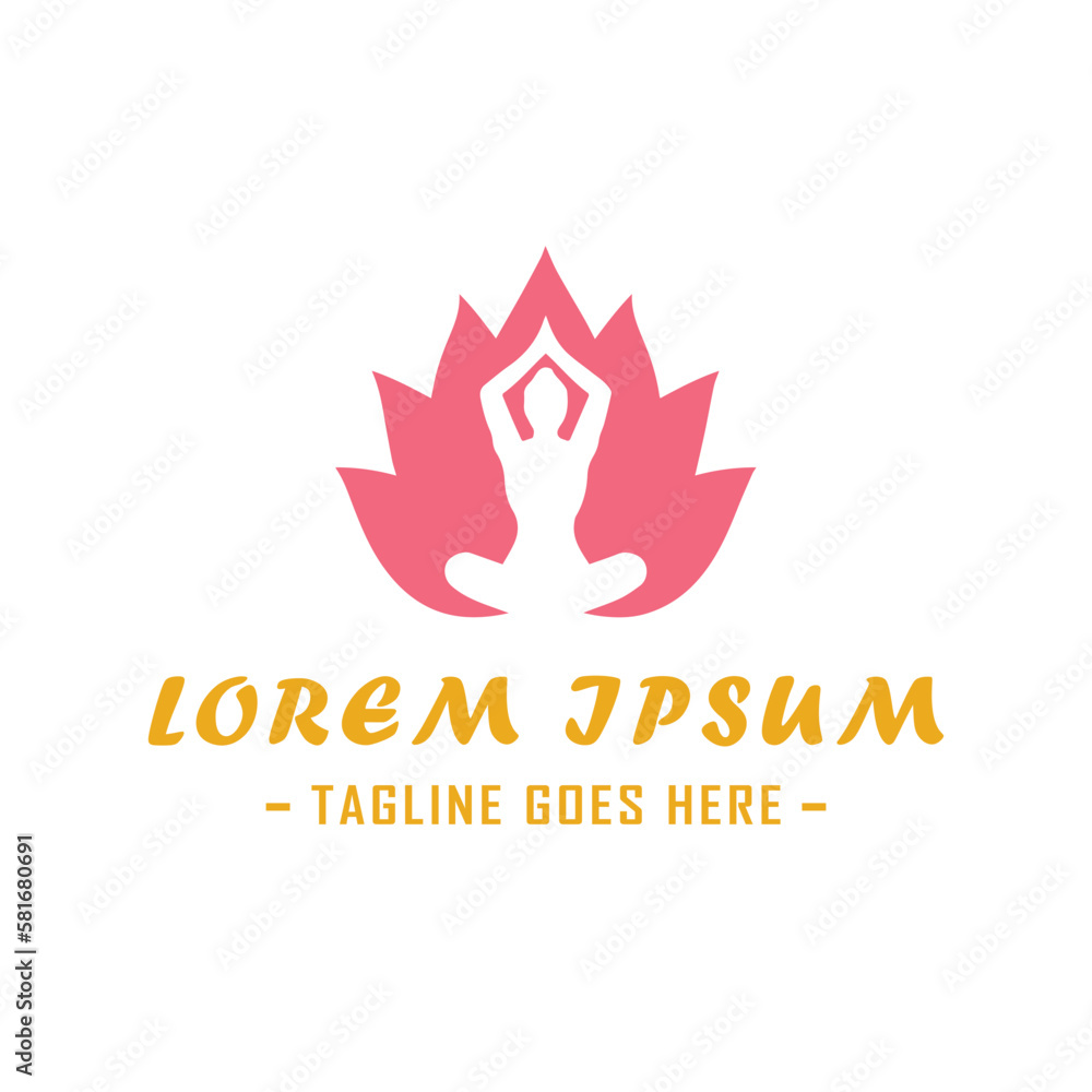 A soothing logo design featuring the silhouette of a woman in a yoga ...