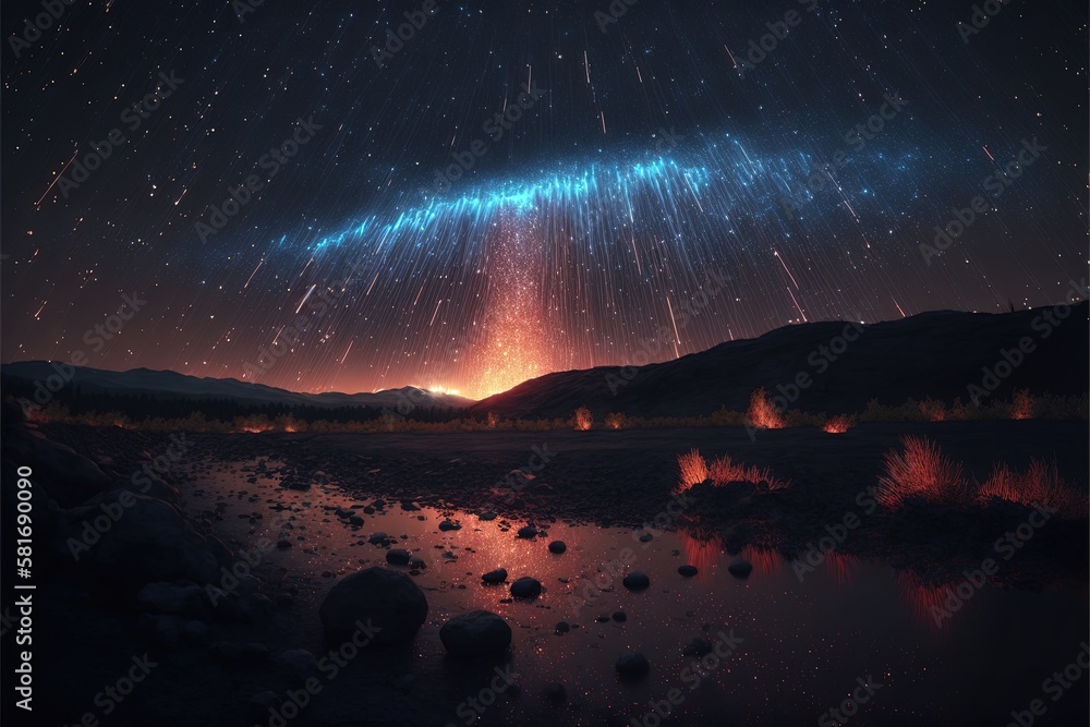 Beautiful light trail photography of a magical bioluminescence meteor ...