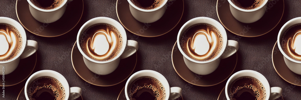 Seamless pattern with coffee cups. Sweet background for poster ...