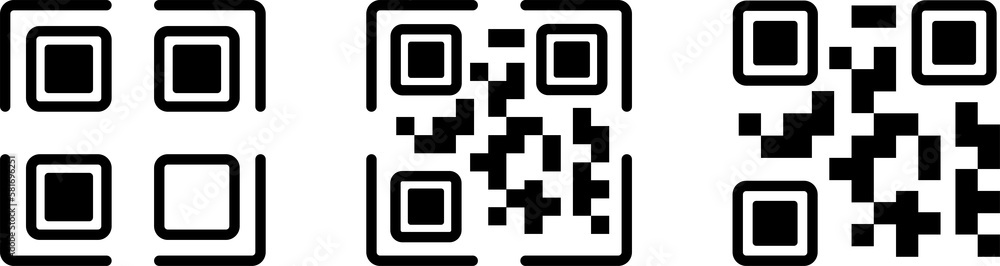 QR code icon in png. QR scanner. QR code symbol in square. Barcode ...