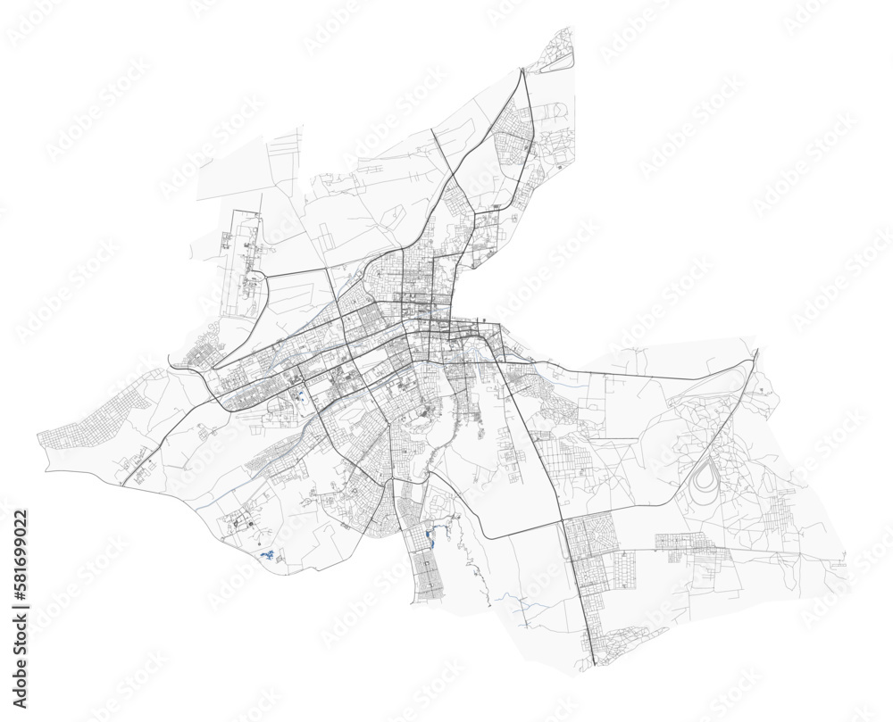 Vetor de Al Ain map, administrative territory of the city. UAE capital ...