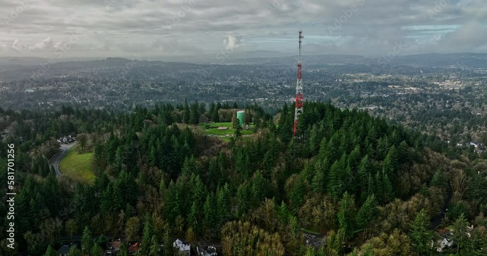Portland Oregon Aerial v125 flyover Council Crest Park located at the ...