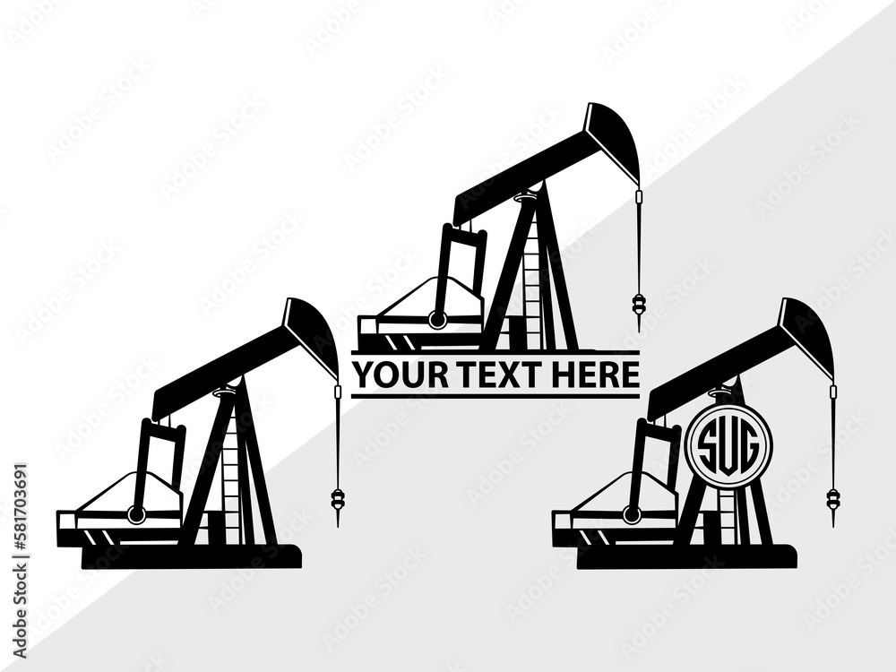 Vecteur Stock Pump Jack SVG, Pump Jack Svg, Oil Pumpjack Svg, Oil ...
