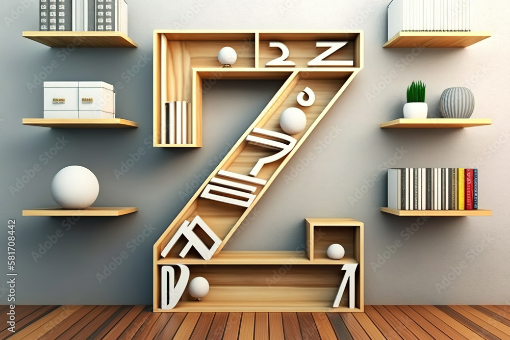 typeface for bookshelves. alphabet using bookcases as the letters ...