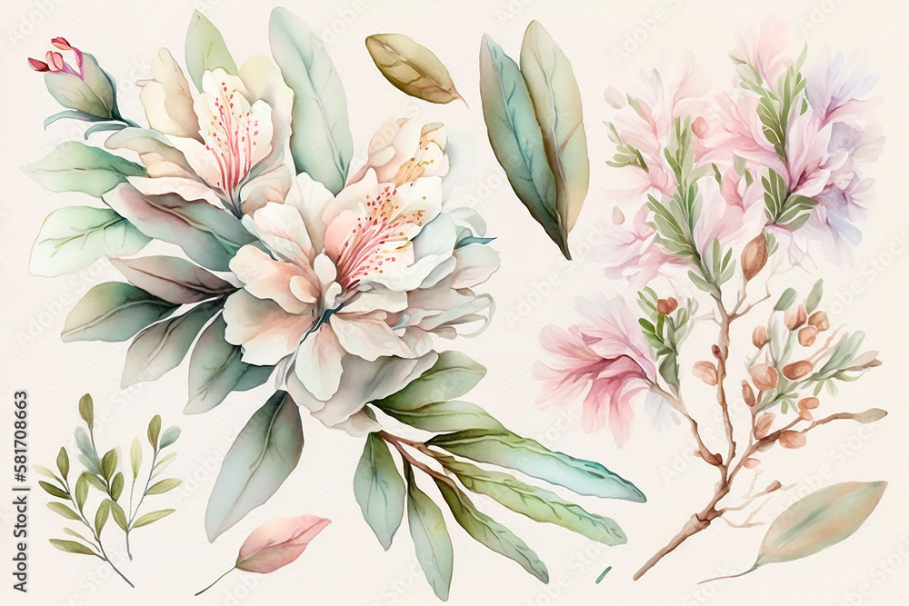 Pattern of spring and summer colors in pastel palette on light ...