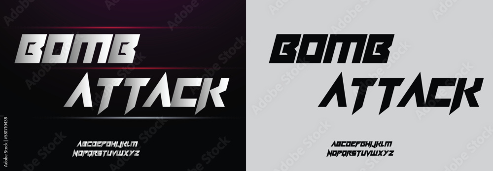 Bomb Attack, Modern Sport Fonts. Typeface Tech style fonts for ...