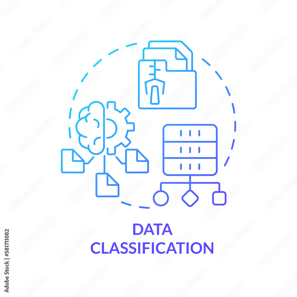 Data classification blue gradient concept icon. Information ...