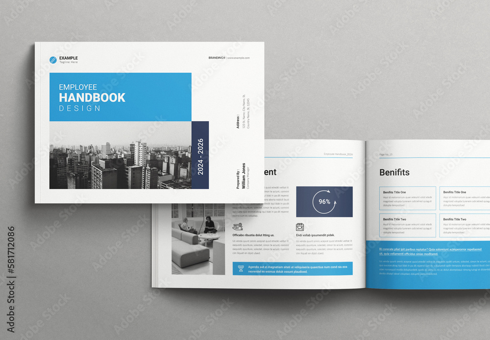 Employee Handbook Template Landscape Stock Template | Adobe Stock