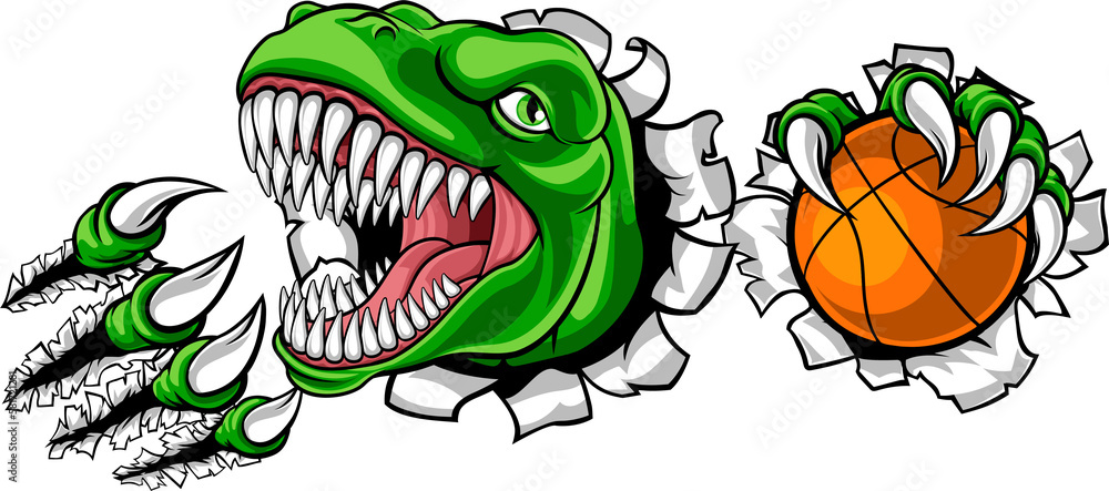 Dinosaur Basketball Player Animal Sports Mascot Stock Illustration ...