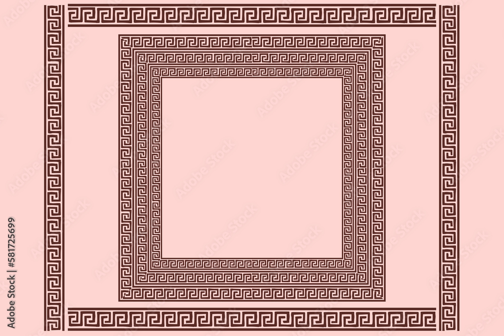 Greek key Versace pattern design with geometric shapes background Stock ...
