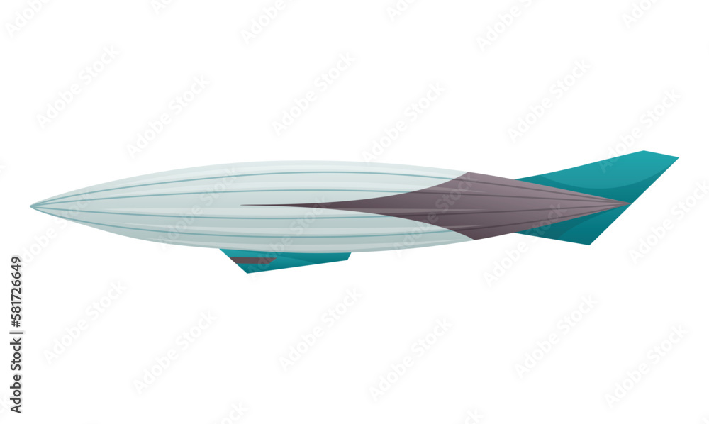 Zeppelin passenger airship. Bright colored cigar shaped balloon or ...