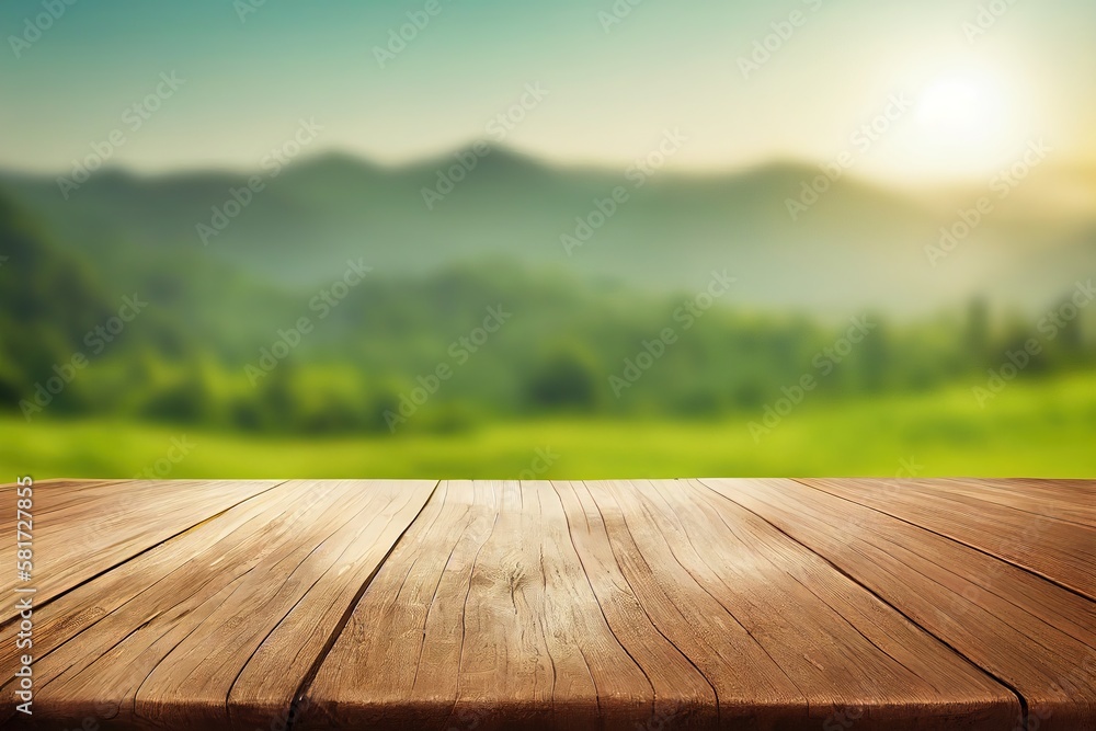 empty mockup wallpaper for product presentation, natural view of green ...