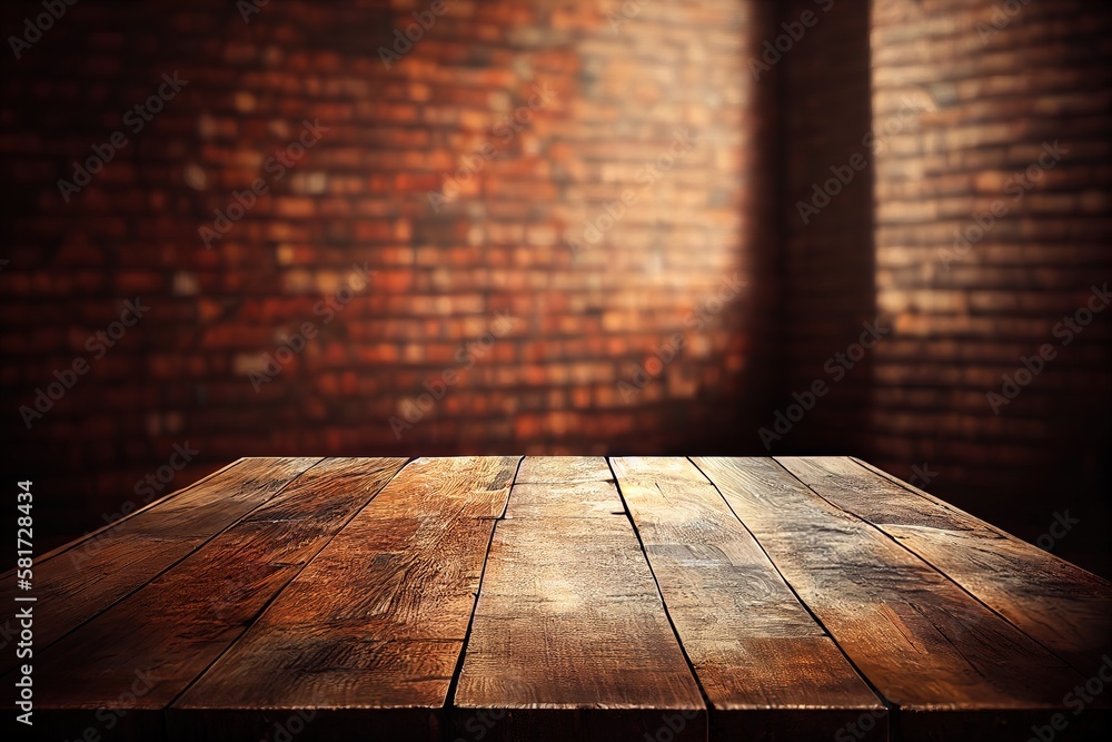 empty wallpaper empty mockup for product presentation, brick wall and ...