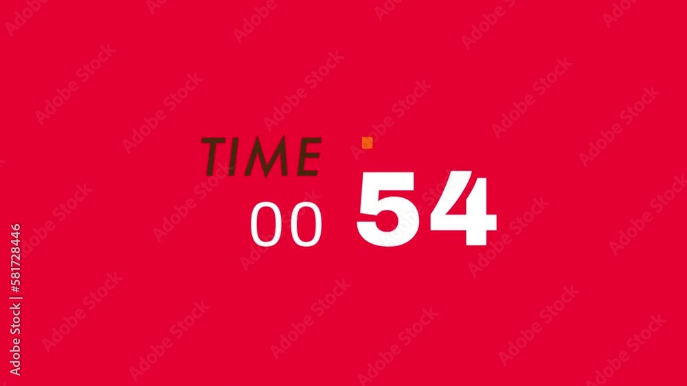 60 Seconds (1 minute) Stylish Countdown Timer with milliseconds on Left ...