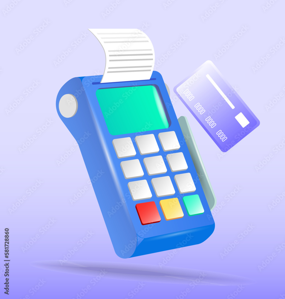Payment terminal, a modern POS-bank payment device. A payment device ...