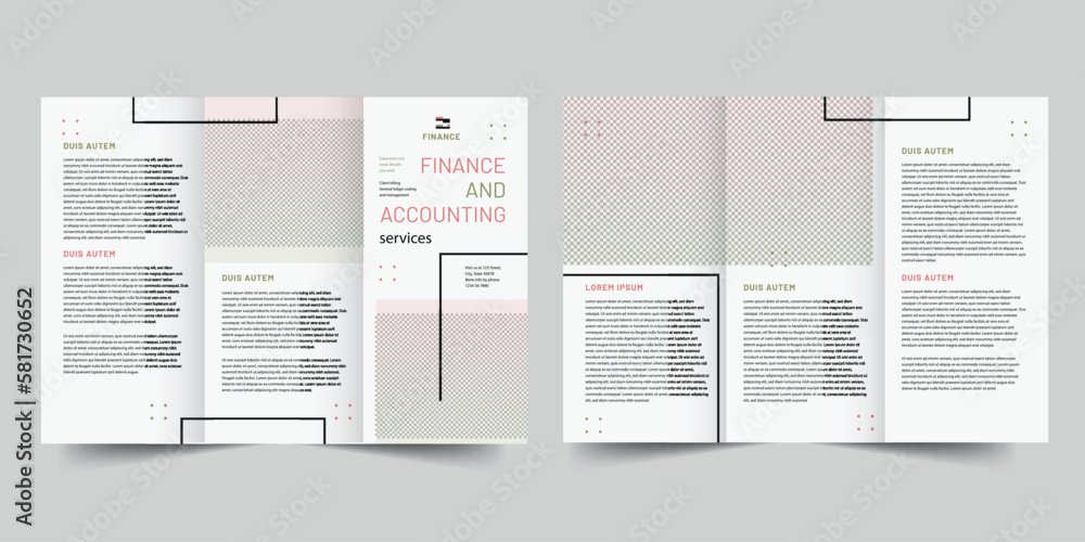 Finance and Accounting trifold brochure template. A clean, modern, and ...
