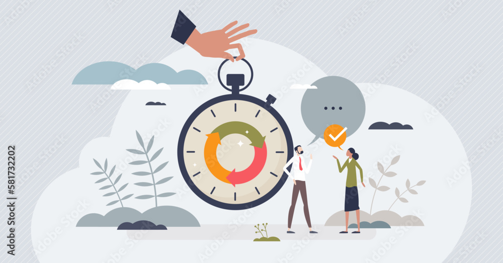 Change management process with business or work agility tiny person ...