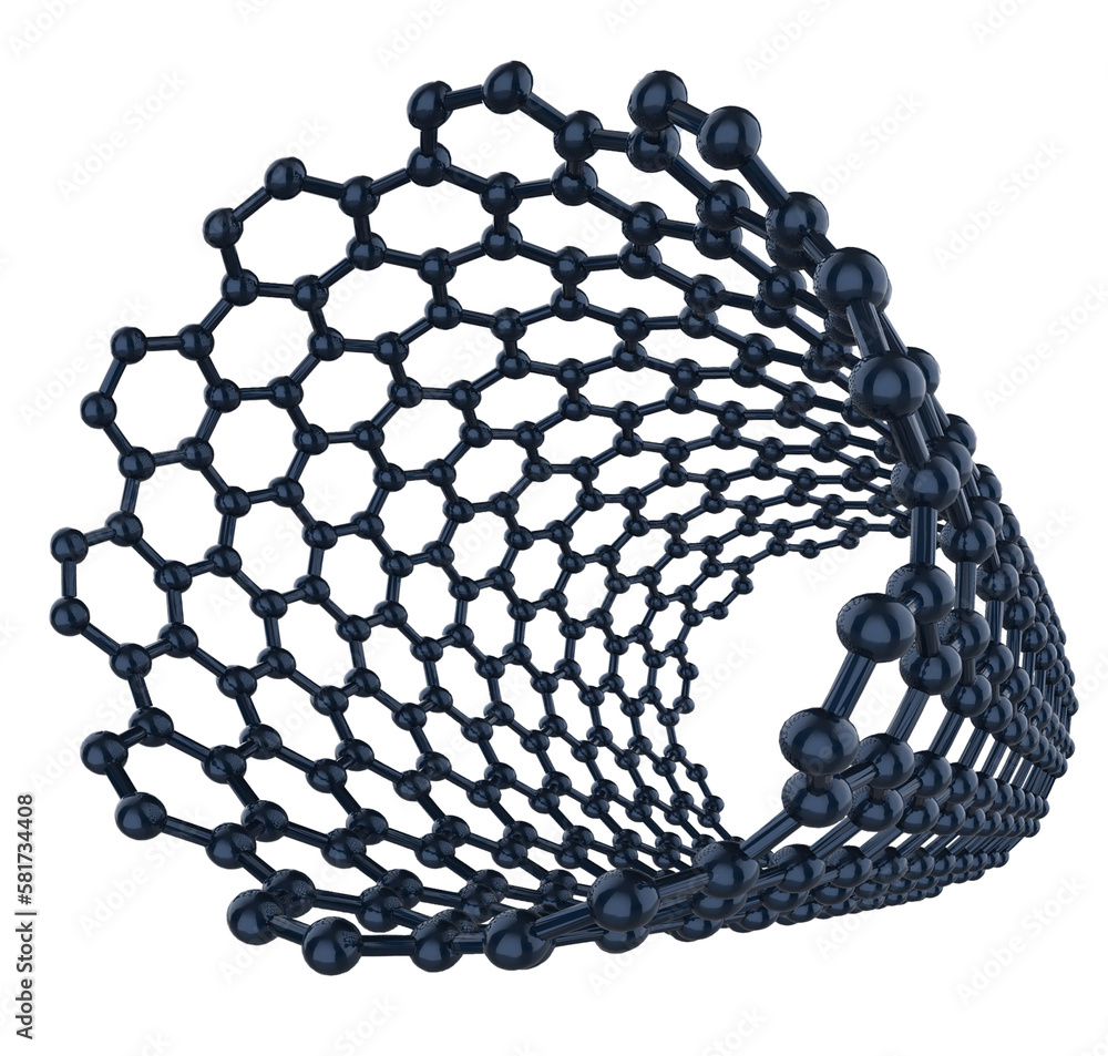 Carbon nanotube model isolated. Png transparency Stock Illustration ...