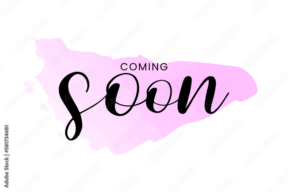 Coming soon on pink background, , new product sign, creative vector ...