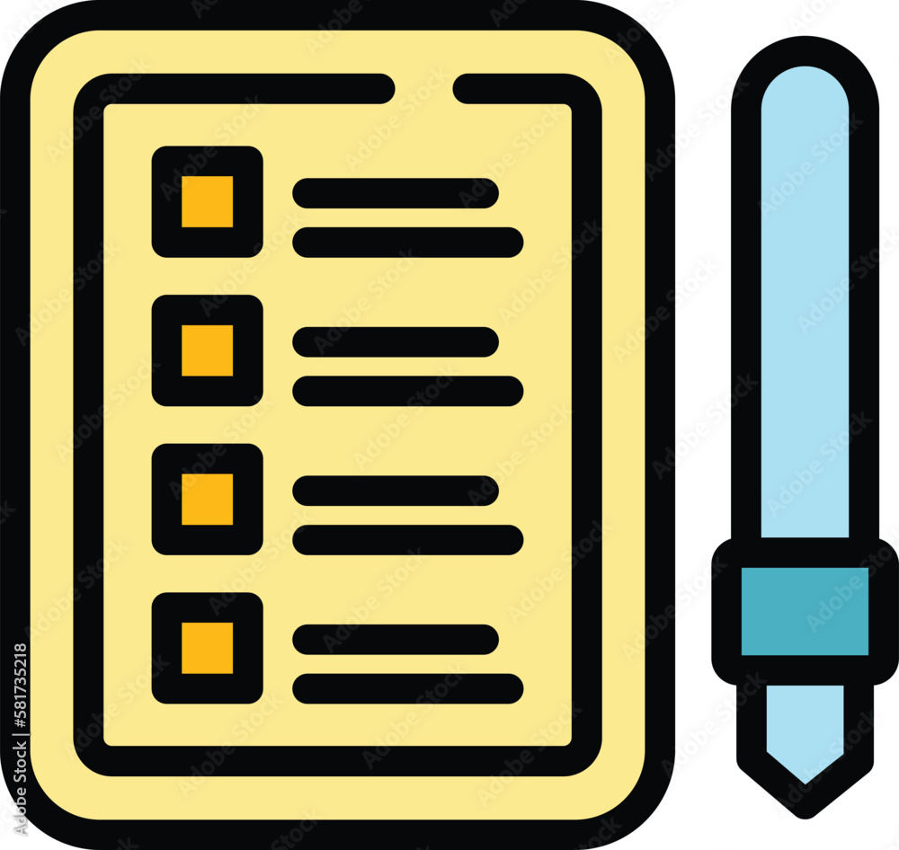 Task schedule pen board icon. Outline Task schedule pen board vector ...
