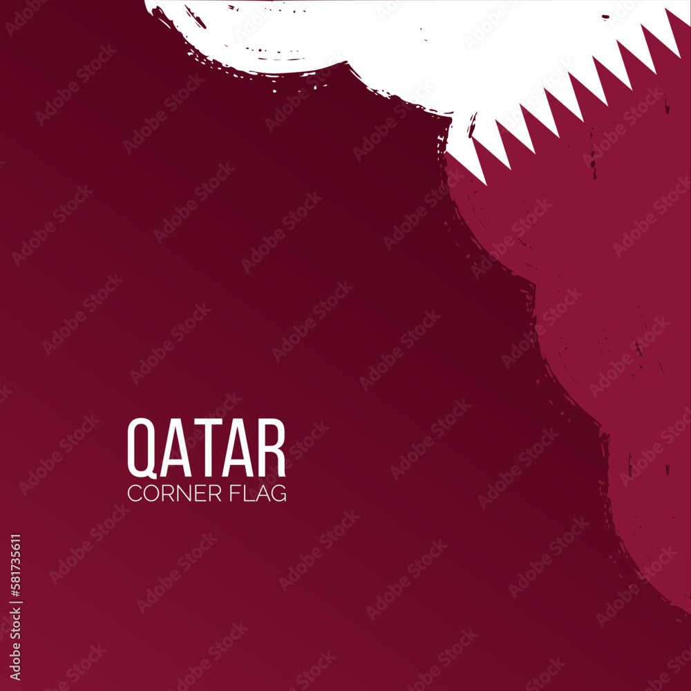 qatar flag abstract brush stroke paint for corner frame background with ...